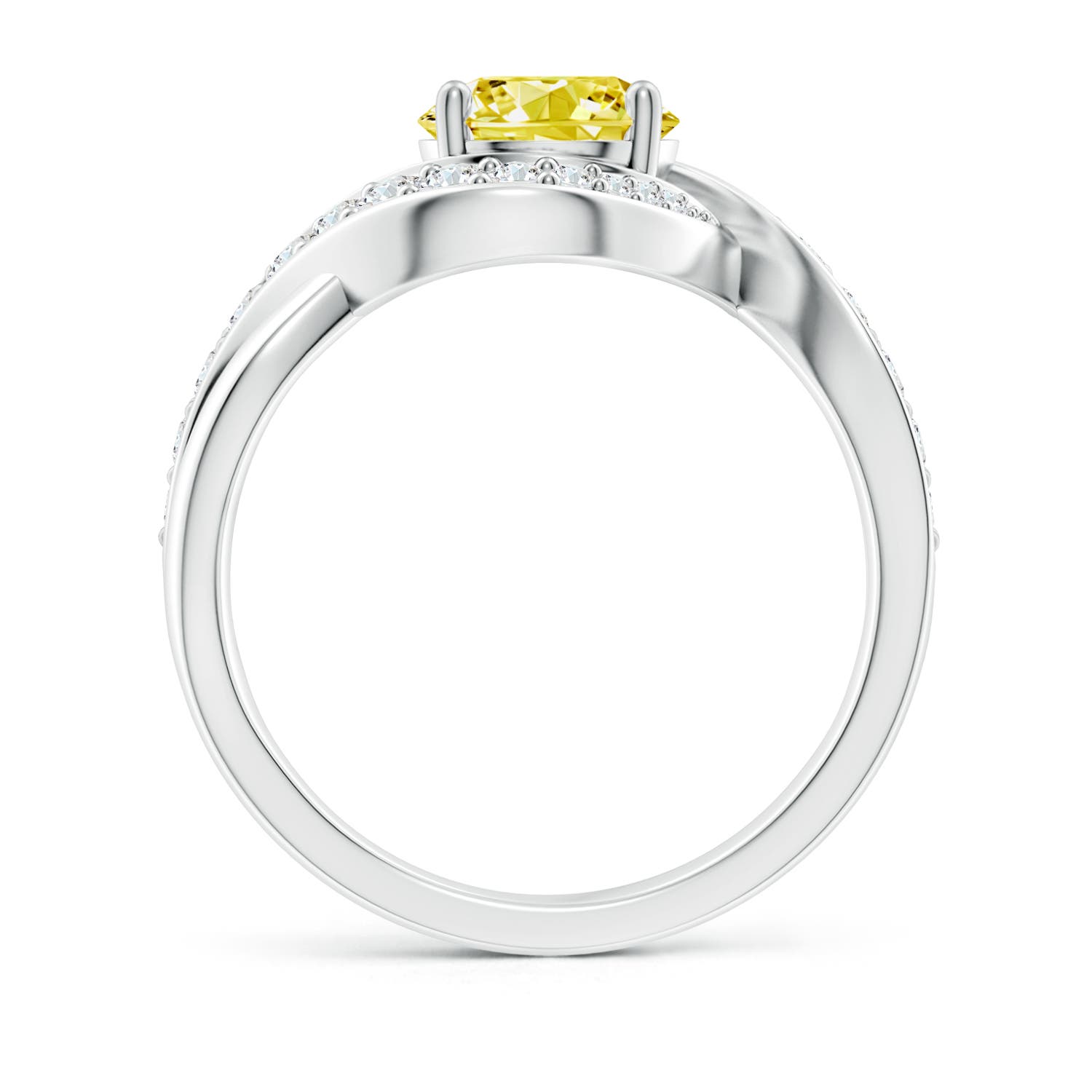 Solitaire Round Lab-Grown Fancy Intense Yellow Diamond Infinity Promise Ring