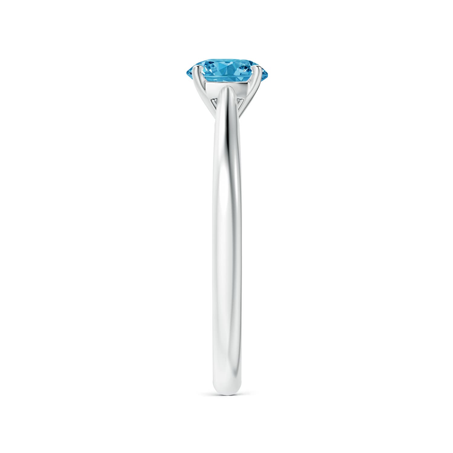 Round Lab-Grown Fancy Intense Blue Diamond Tapered Cathedral Solitaire ...