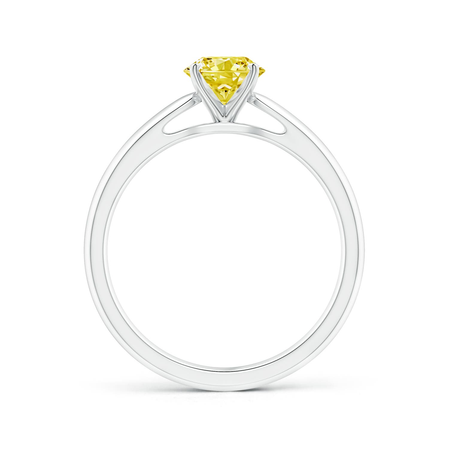 Classic Solitaire Lab-Grown Fancy Intense Yellow Diamond Rounded ...