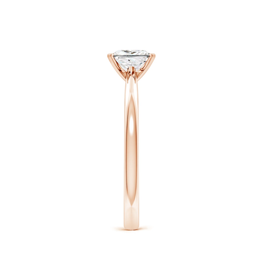 Lab-Grown Princess-Cut Diamond Reverse Tapered Shank Solitaire ...