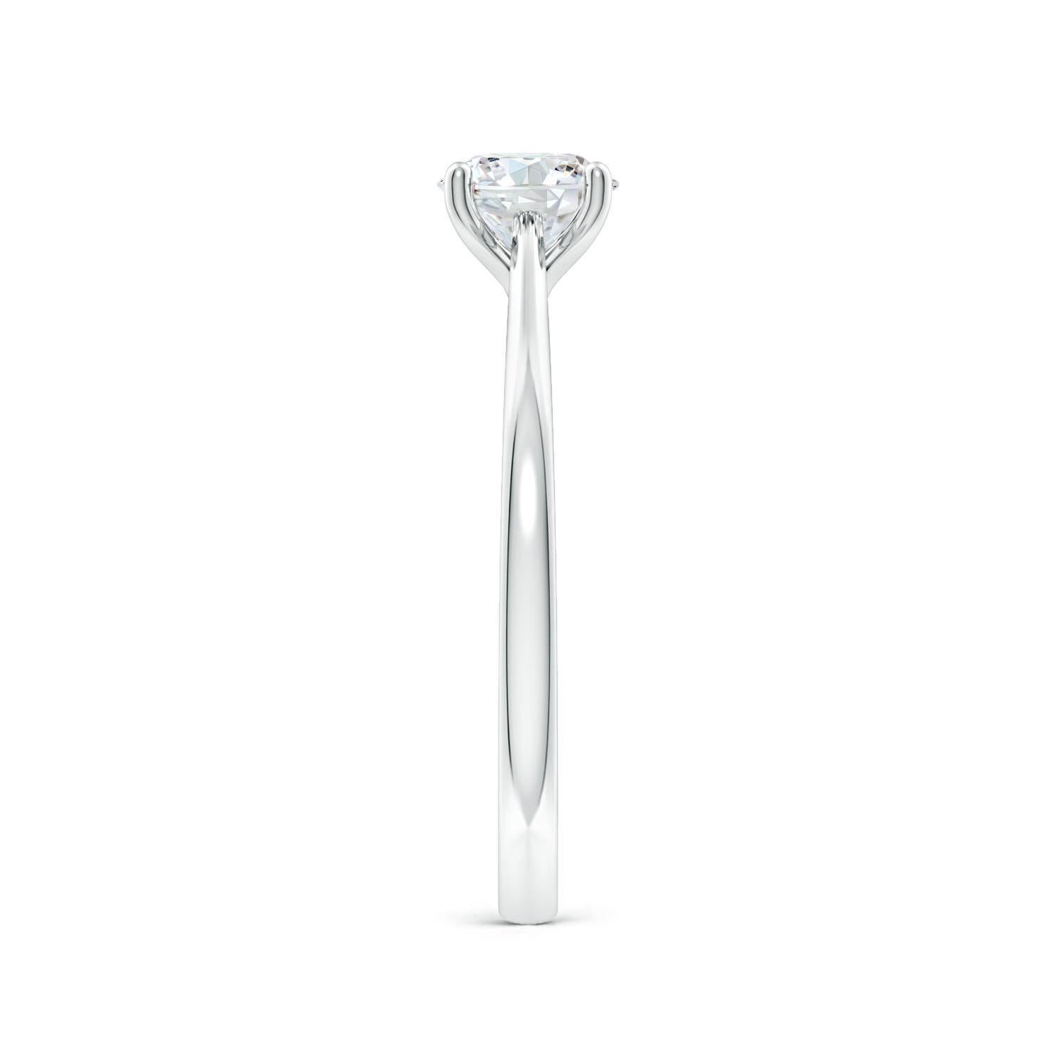 Prong-Set Round Lab-Grown Diamond Reverse Tapered Shank Cathedral ...