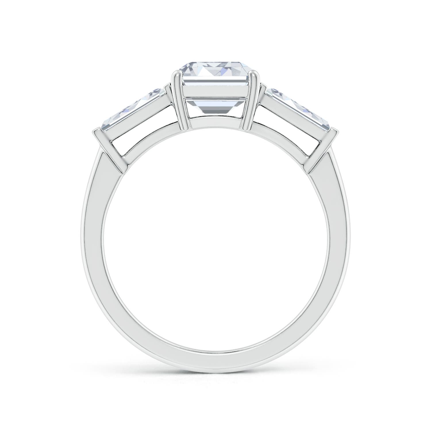Lab-Grown Emerald-Cut and Tapered Baguette Diamond Side Stone ...