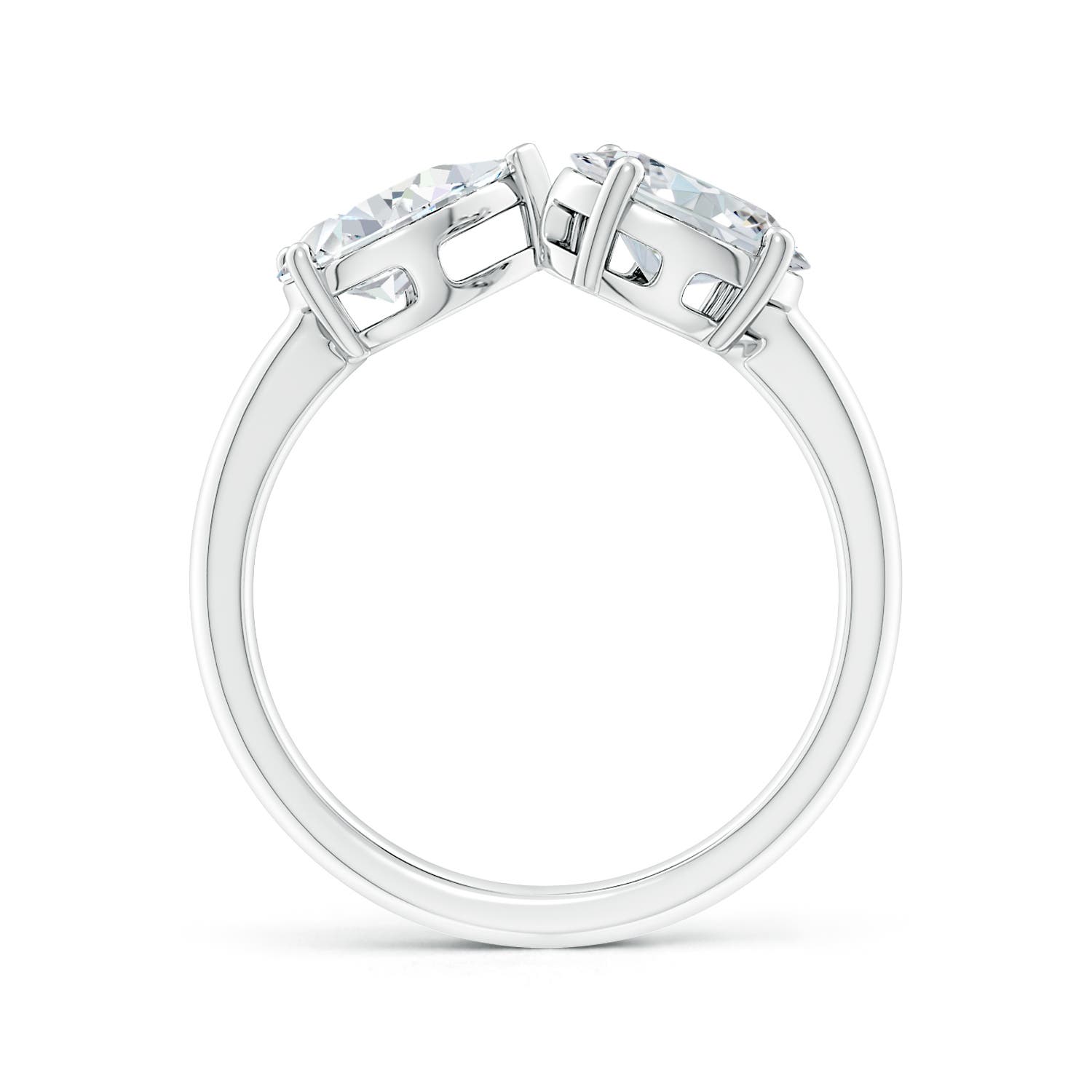 Lab-Grown Oval & Pear Diamond Two-Stone Open Engagement Ring
