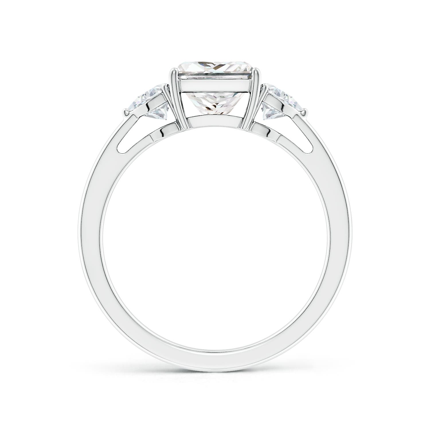 IGI Certified Lab-Grown Princess-Cut and Trillion Diamond Three Stone ...