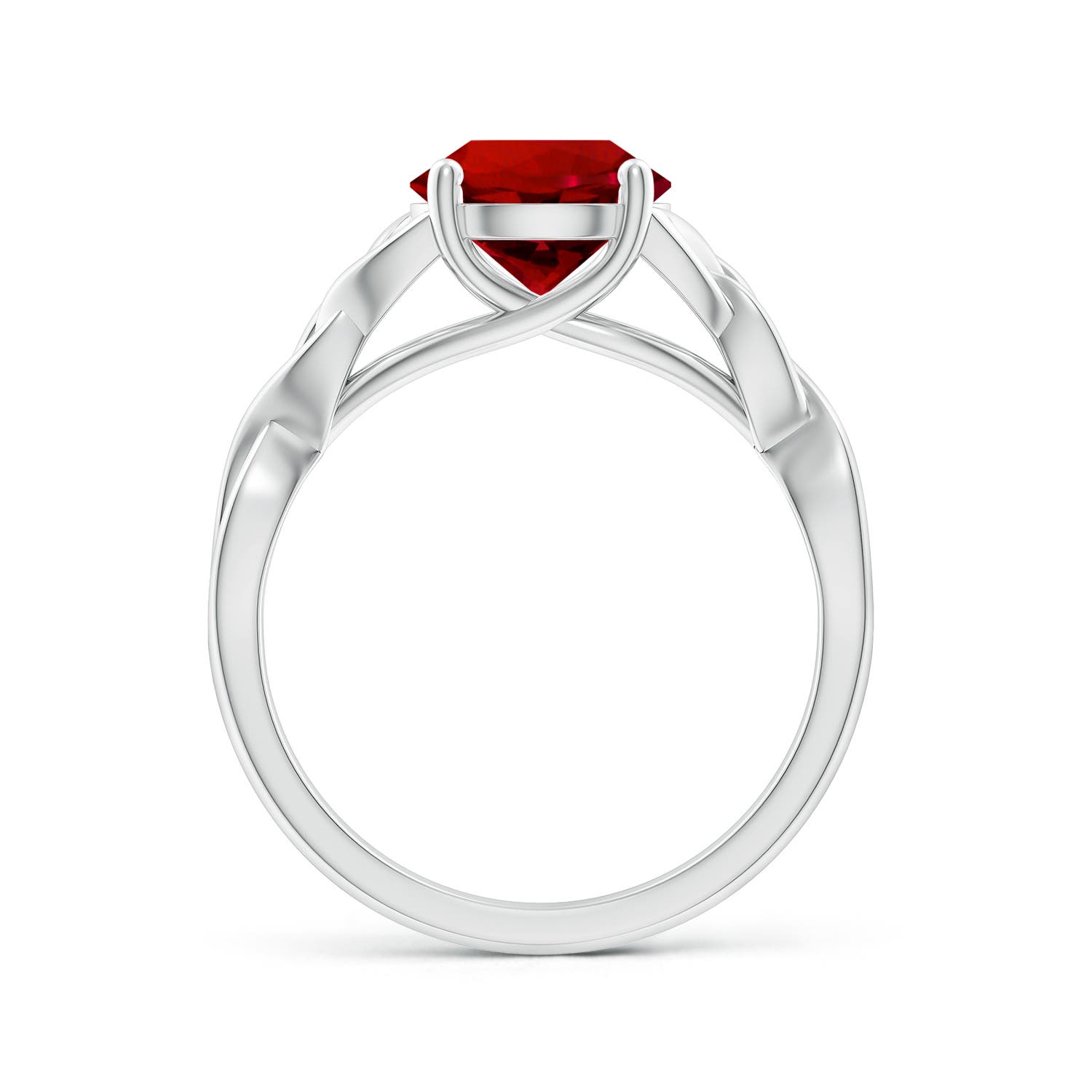 Lab-Grown Round Ruby Celtic Knot Engagement Ring