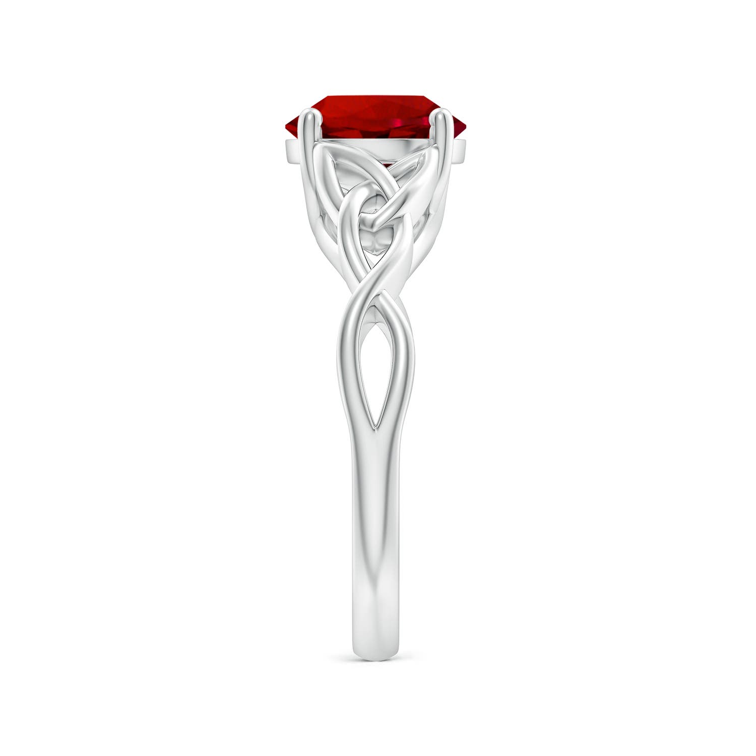 Lab-Grown Round Ruby Celtic Knot Engagement Ring
