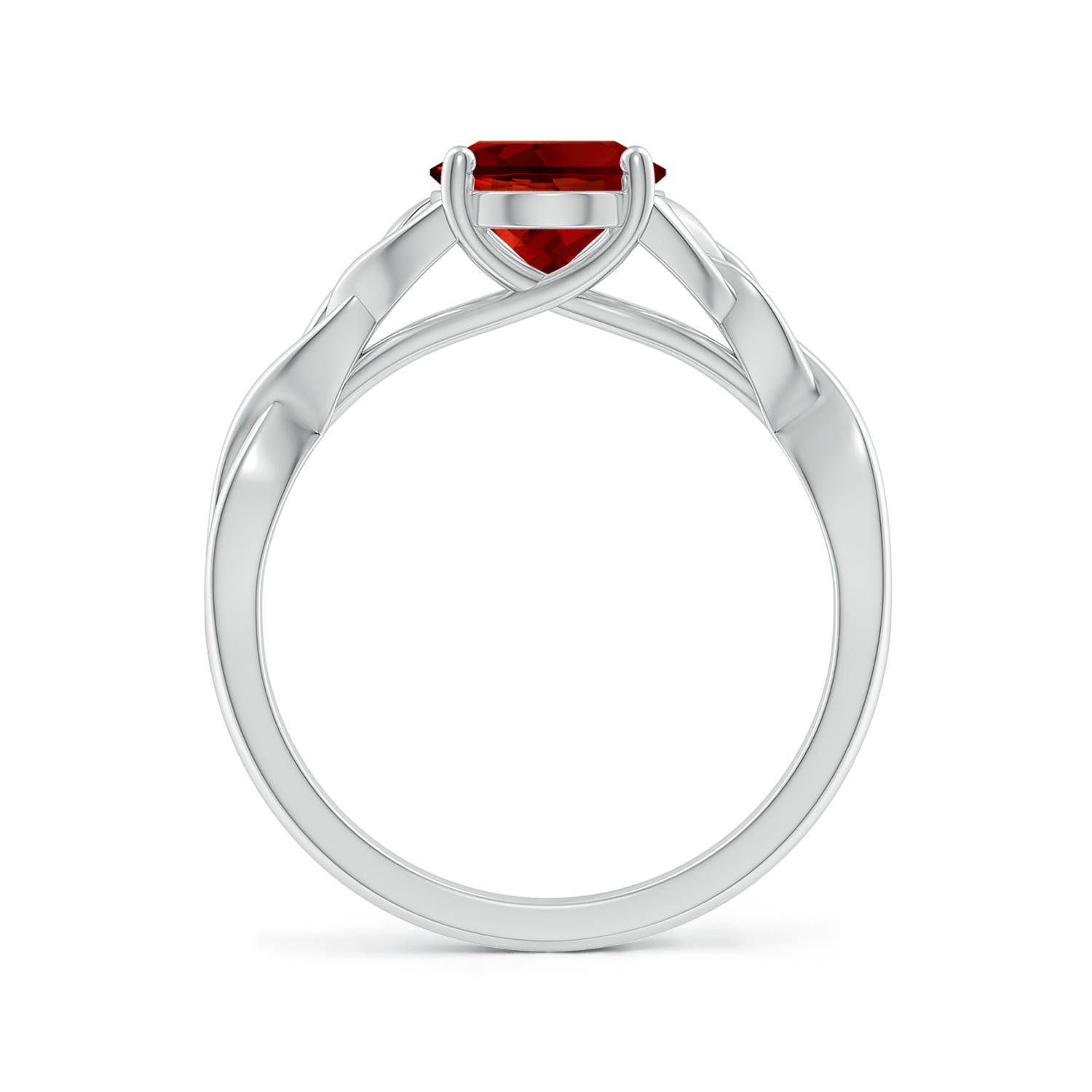 Lab-Grown Oval Ruby Celtic Knot Engagement Ring
