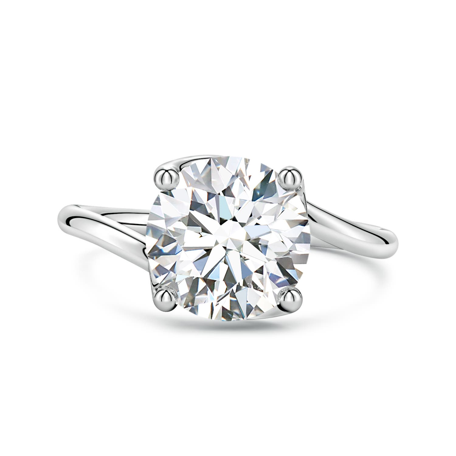Entwined Vine Round Lab-Grown Diamond Solitaire Engagement Ring