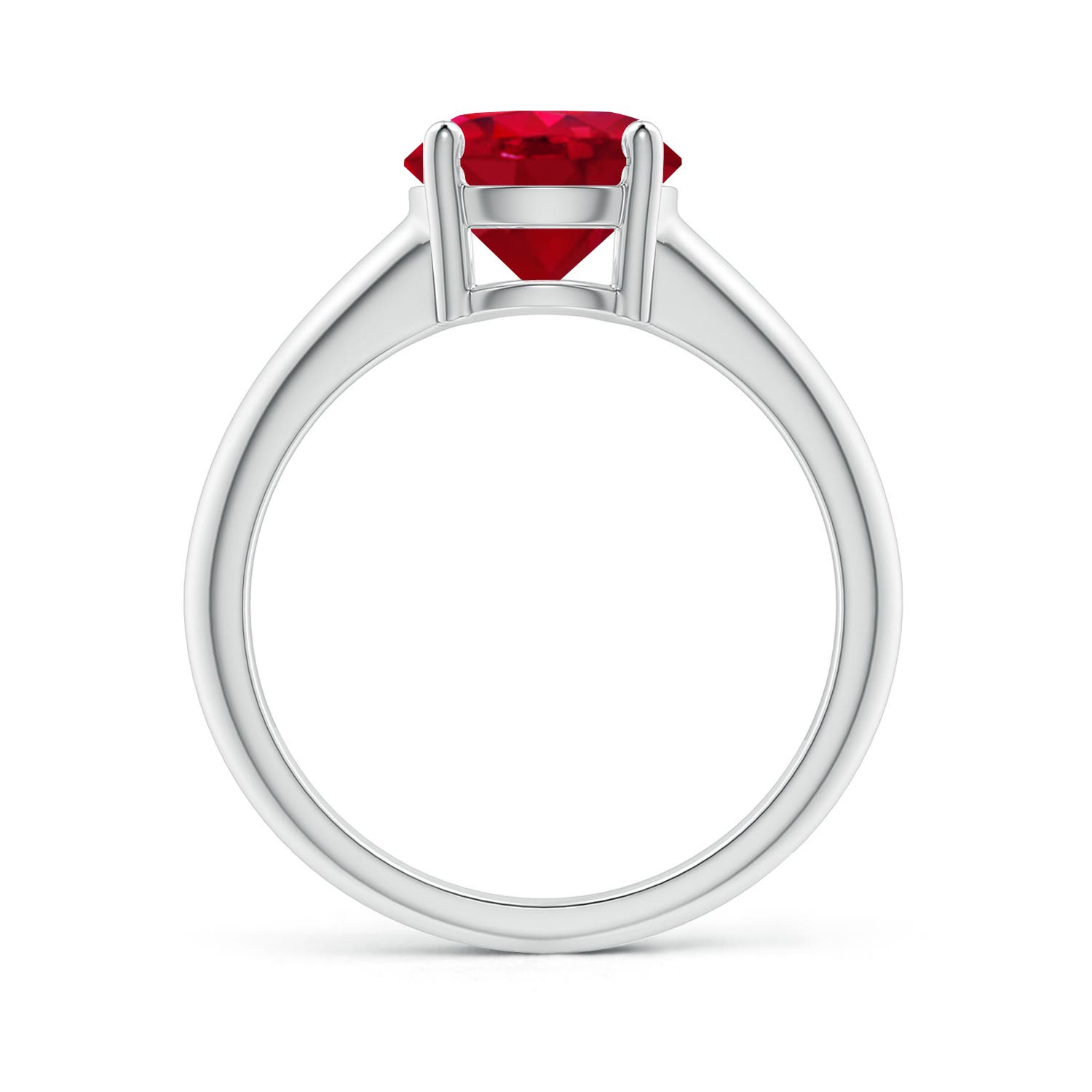 Round Ruby Solitaire Engagement Ring