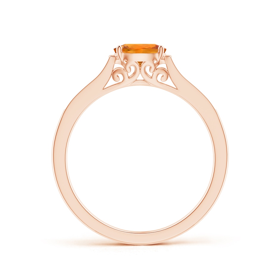 East West Oval Orange Sapphire Solitaire Ring with Diamonds | Angara