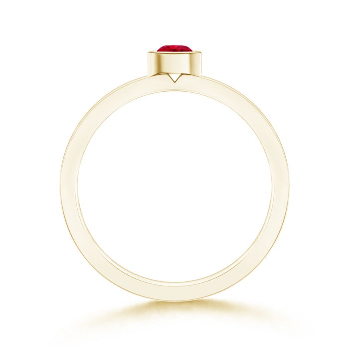 Bezel-Set Solitaire Round Ruby Stackable Ring