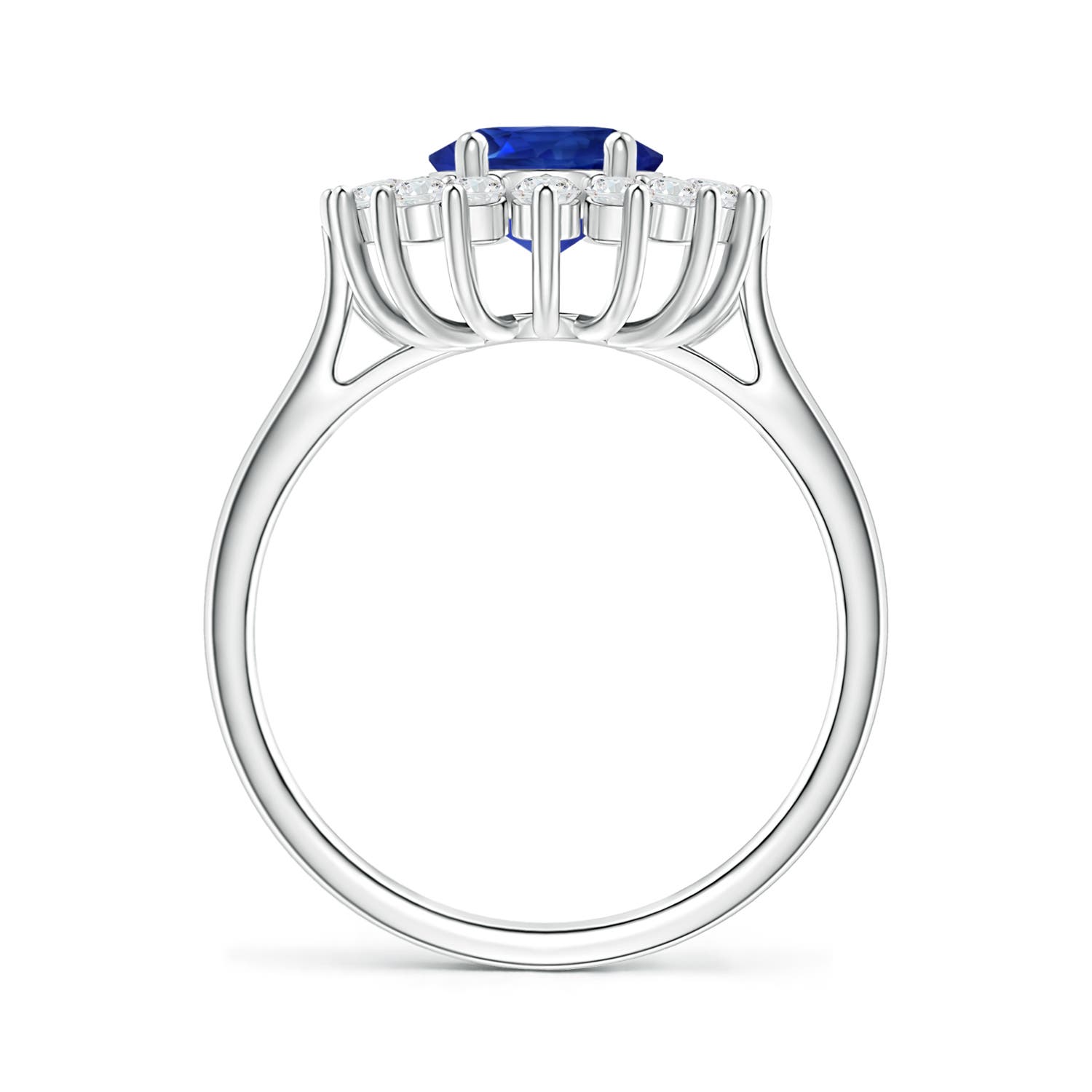 GIA Certified Oval Sapphire Ring with Floral Diamond Halo
