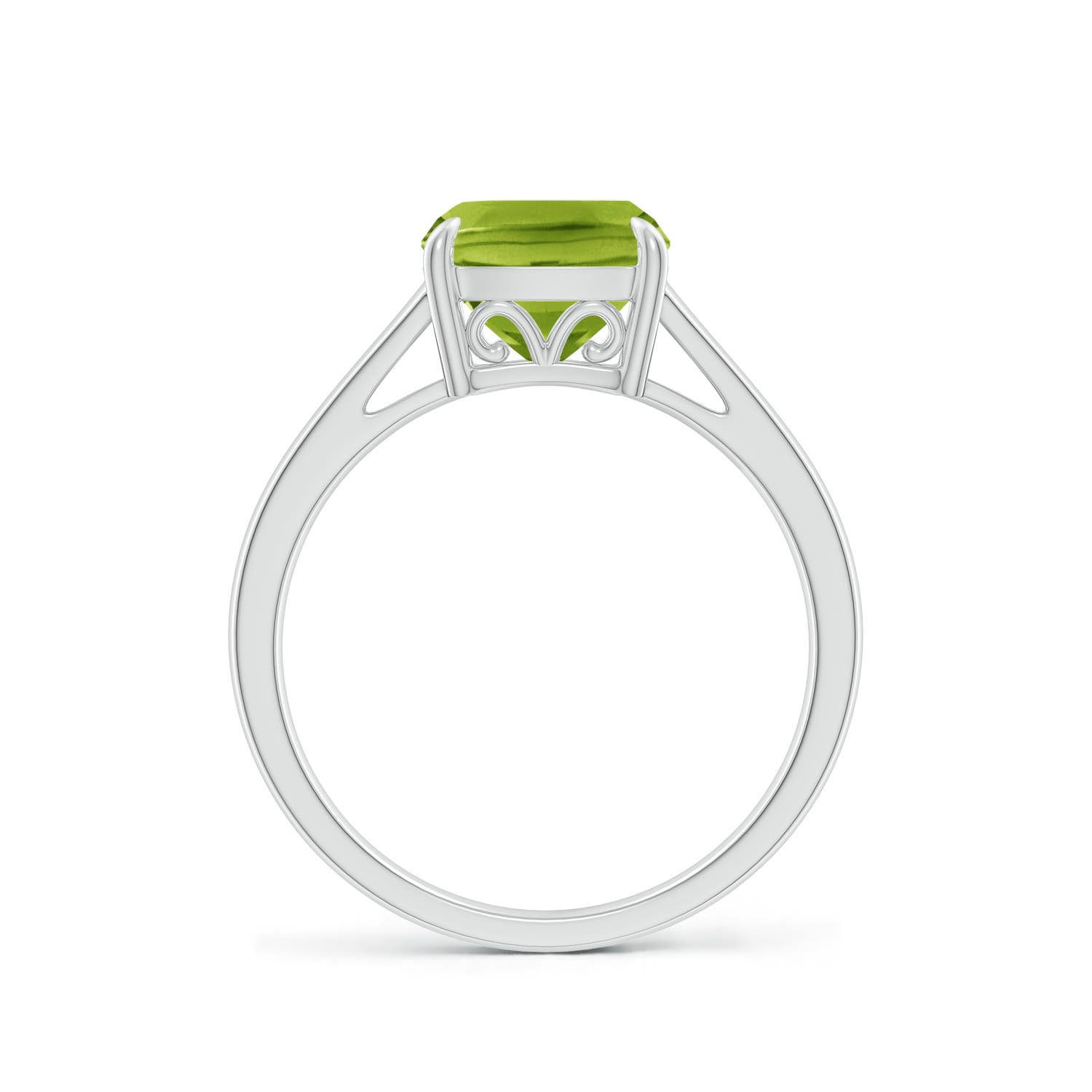 Classic Solitaire Cushion Peridot Cocktail Ring