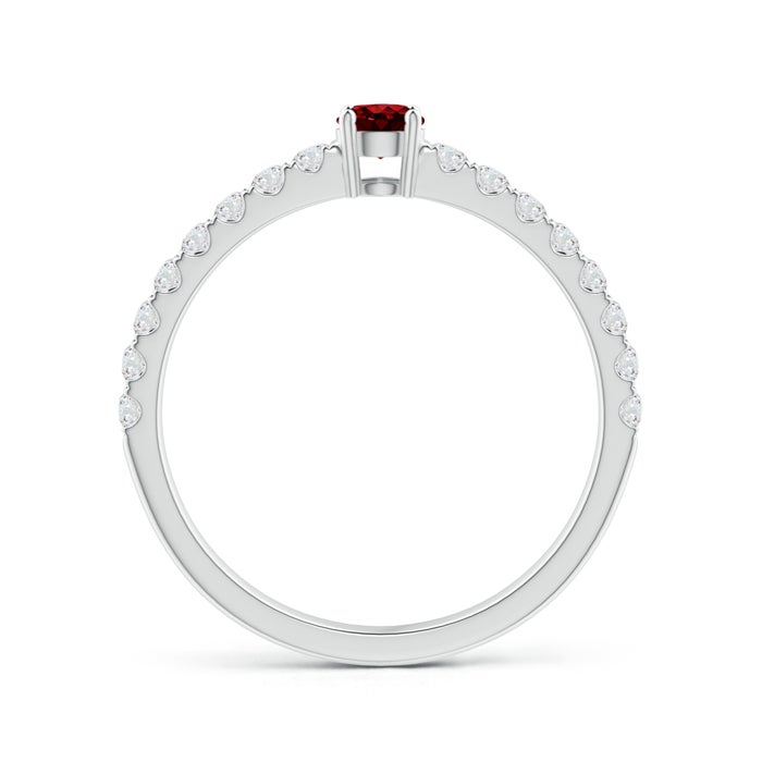 Classic Solitaire Ruby Promise Ring with Pavé Diamonds
