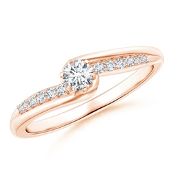 Slanted Five Stone Diamond Bypass Ring in Two Tone | Angara