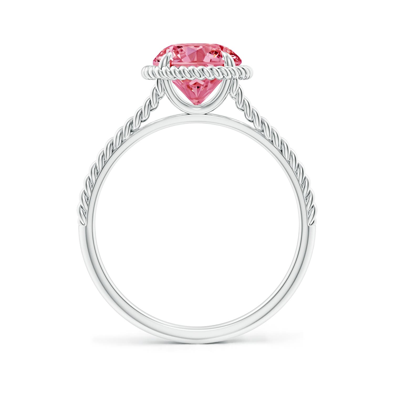 Fancy Intense Pink Diamond Twist Rope Split Shank Ring