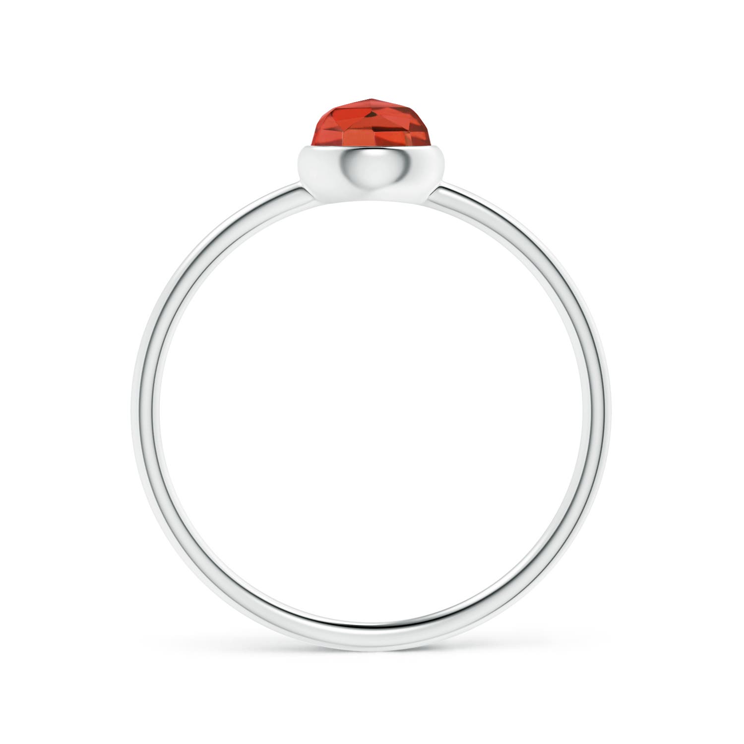 Bezel Set Round Garnet Stackable Ring