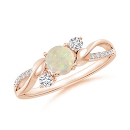 Bezel Set Round Opal Stackable Ring | Angara