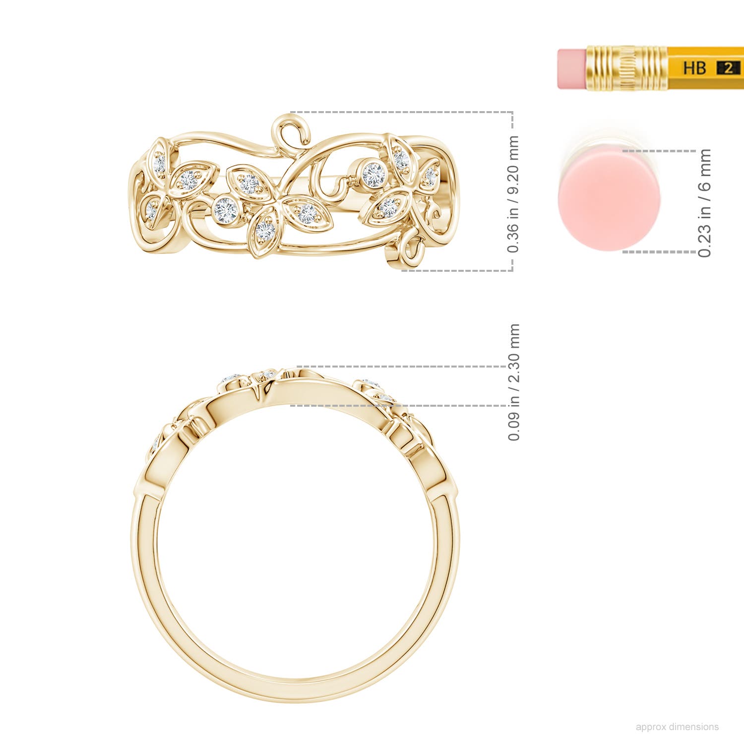 Vintage Style Diamond Flower Scroll Ring