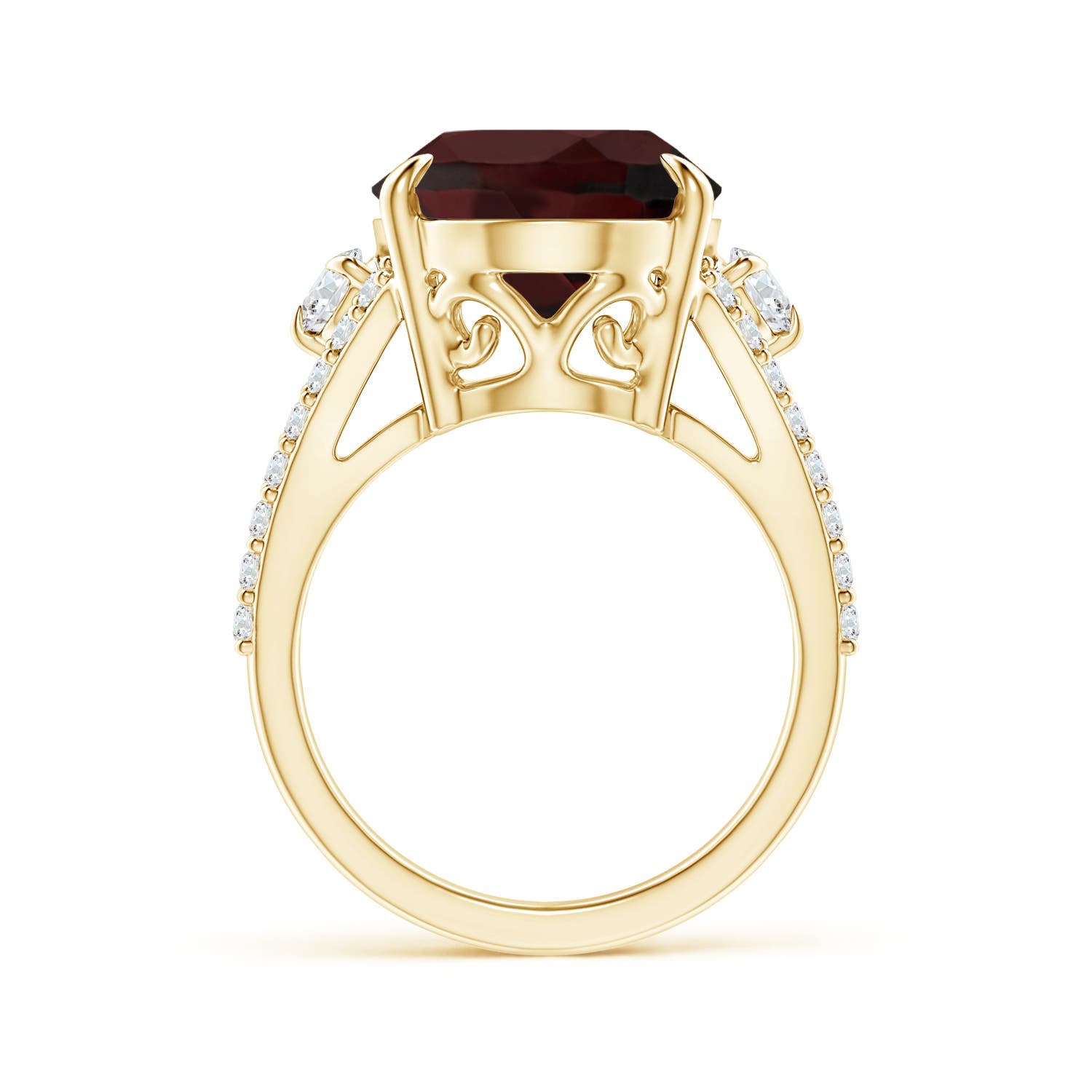 GIA Certified Oval Garnet Split Shank Ring