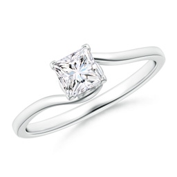 Princess Diamond Solitaire Parallel Split Shank Ring in 18K White Gold ...