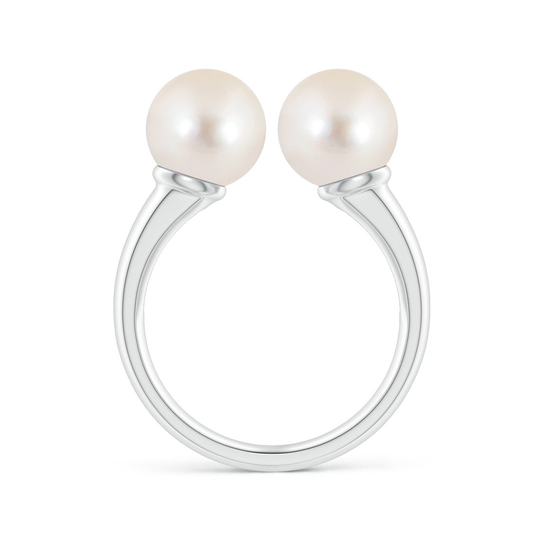 Freshwater Pearl Two Stone Open Ring