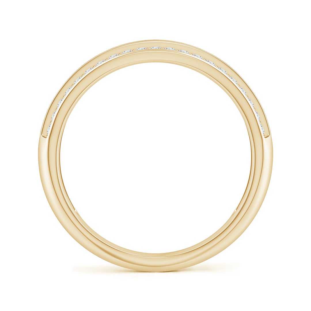 Channel-Set Square Ruby and Diamond Half Eternity Band