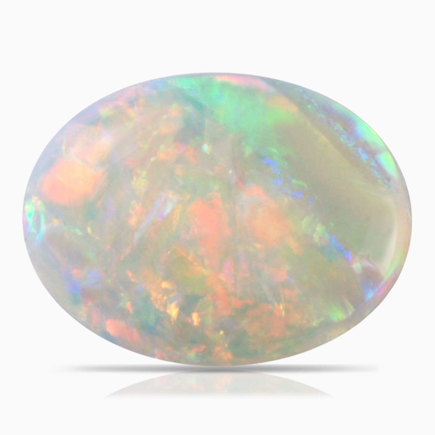 Prong-Set GIA Certified Solitaire Oval Opal Split Shank Ring