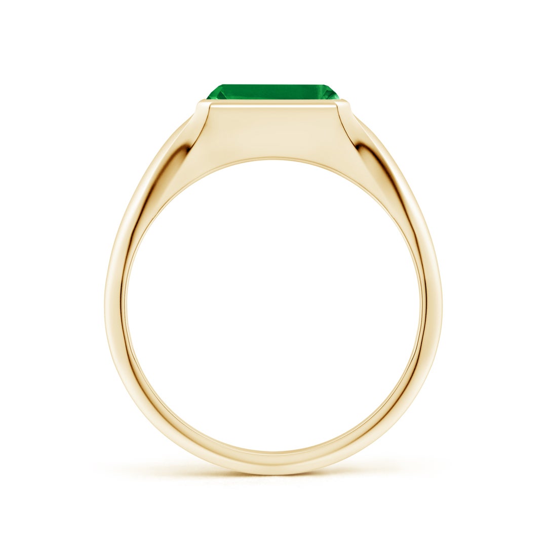 Emerald-Cut Emerald Signet Engagement Ring