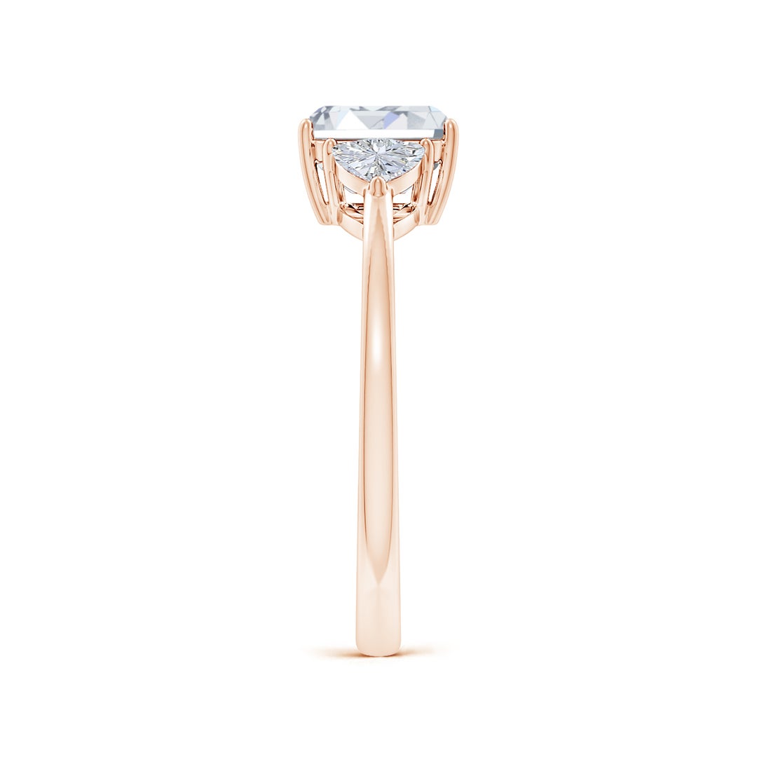 Emerald-Cut and Trillion Diamond Three Stone Reverse Tapered Shank ...