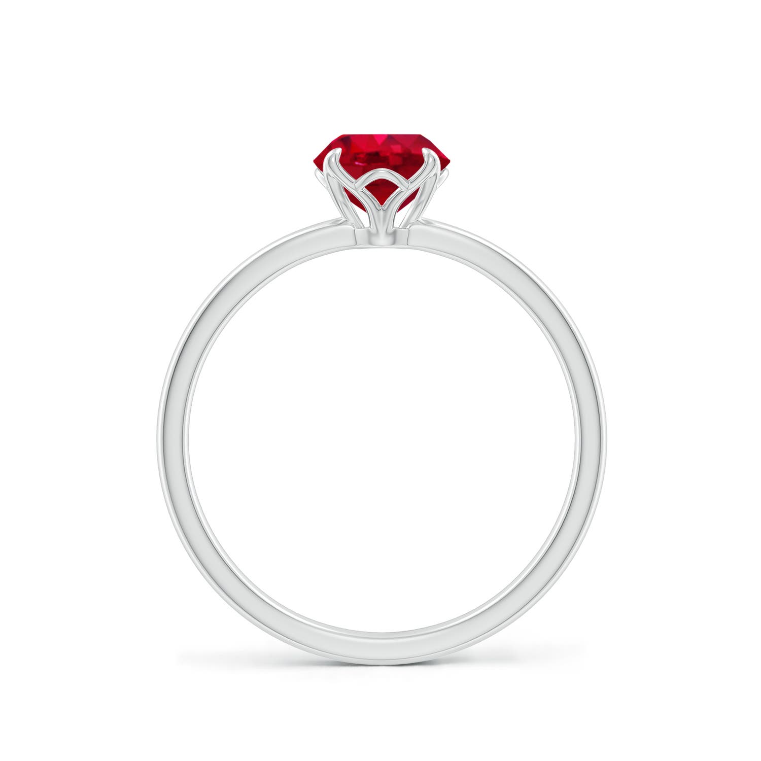 Solitaire Round Claw-Set Ruby Classic Engagement Ring