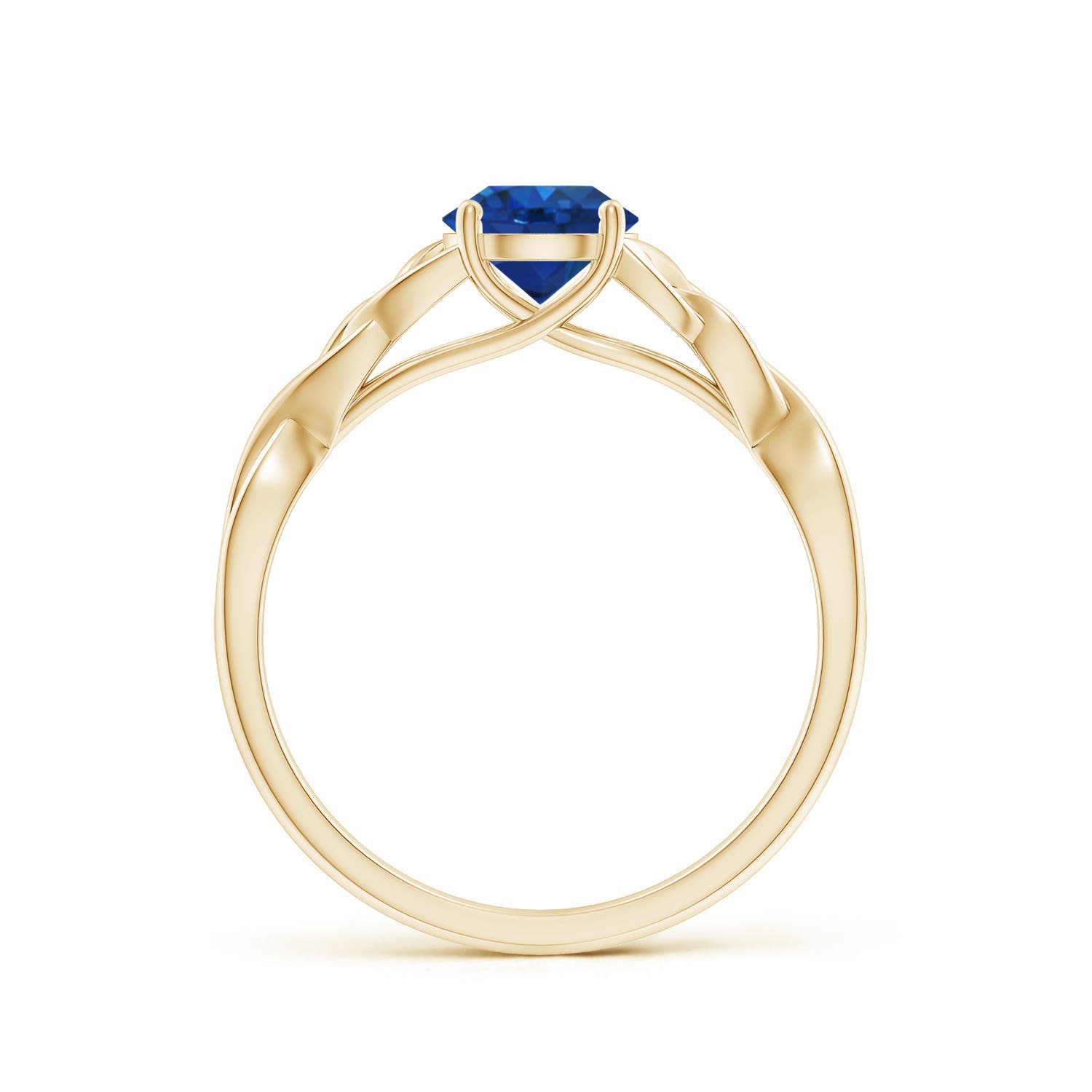 Round Blue Sapphire Celtic Knot Engagement Ring