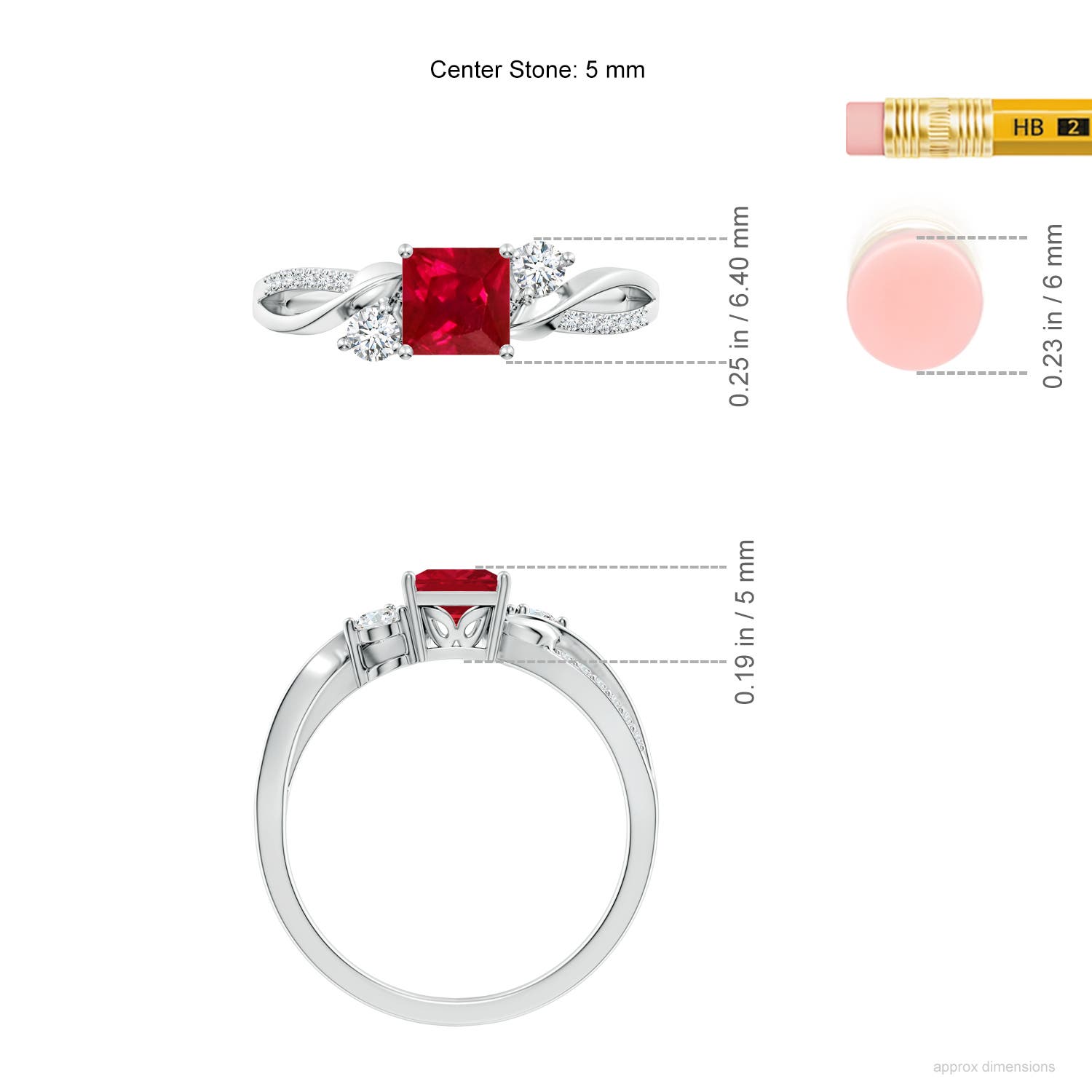 Nature Inspired Square Ruby Twisted Vine Engagement Ring