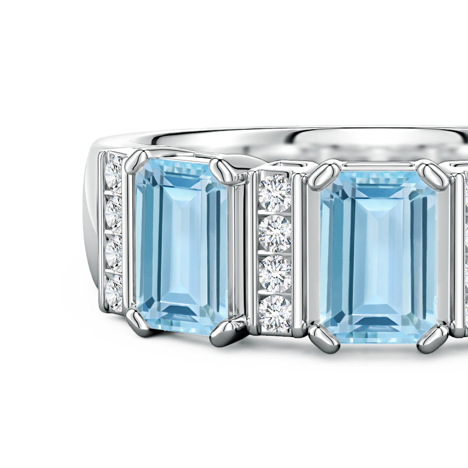 Lee Harris x Angara Aquamarine and Diamond Modern Art Deco Inspired ...