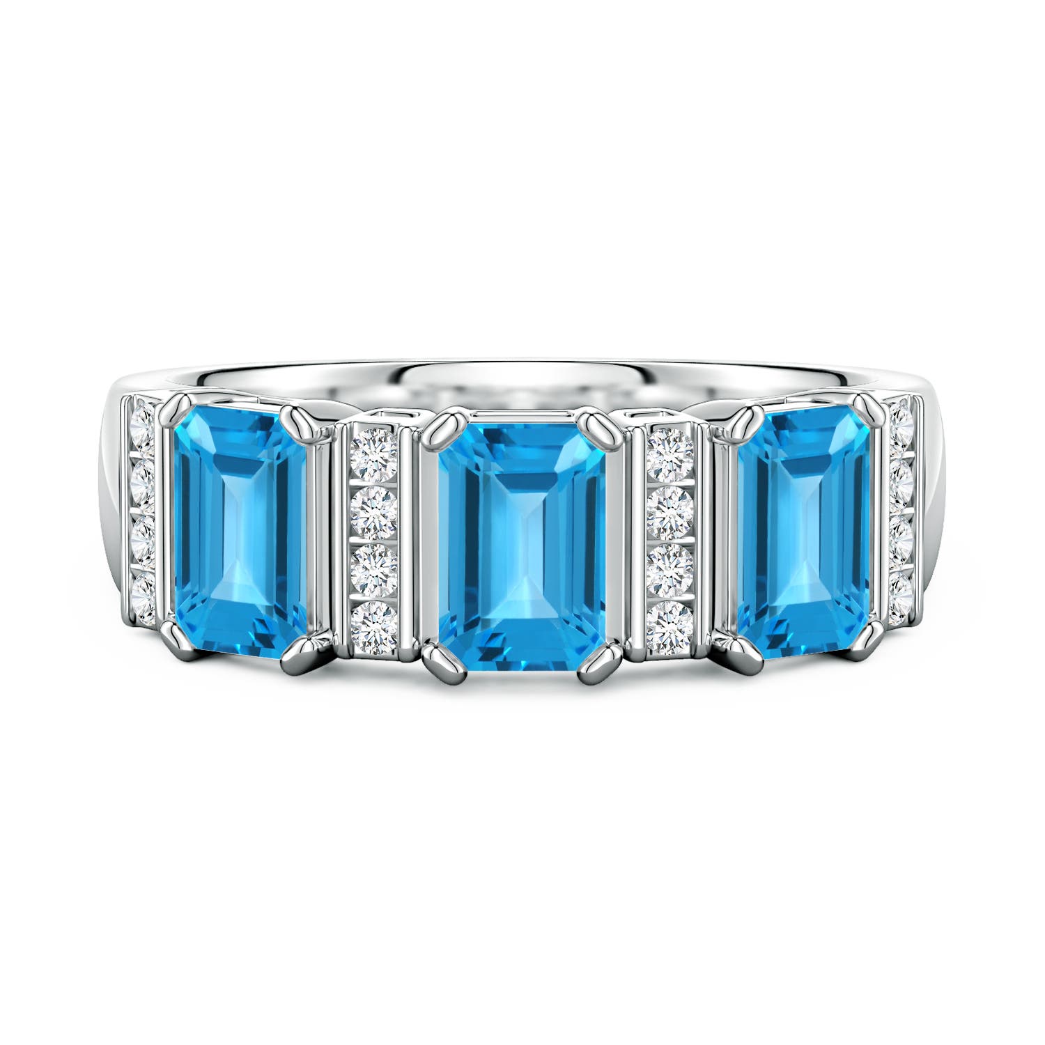 Lee Harris x Angara Swiss Blue Topaz and Diamond Modern Art Deco ...