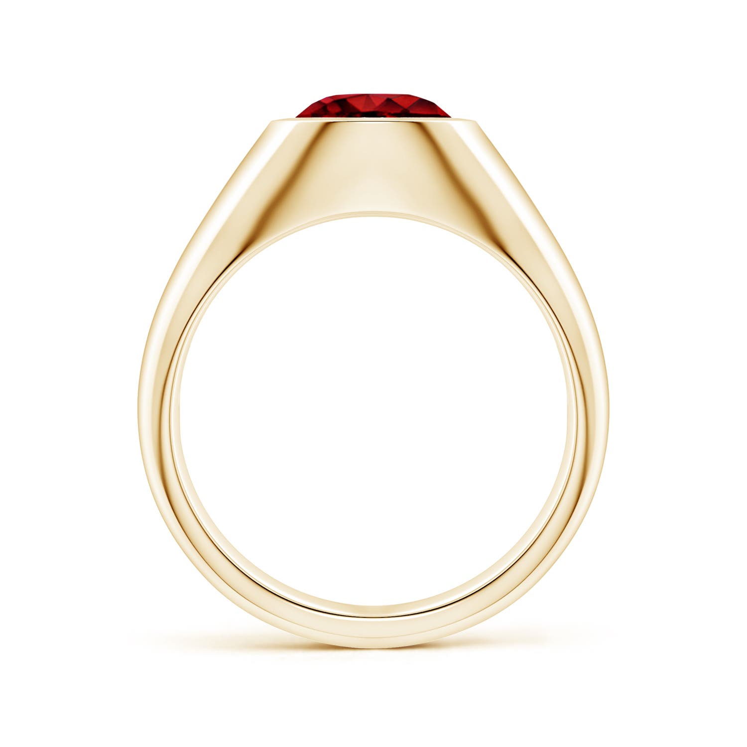 Round Ruby Men’s Signet Ring