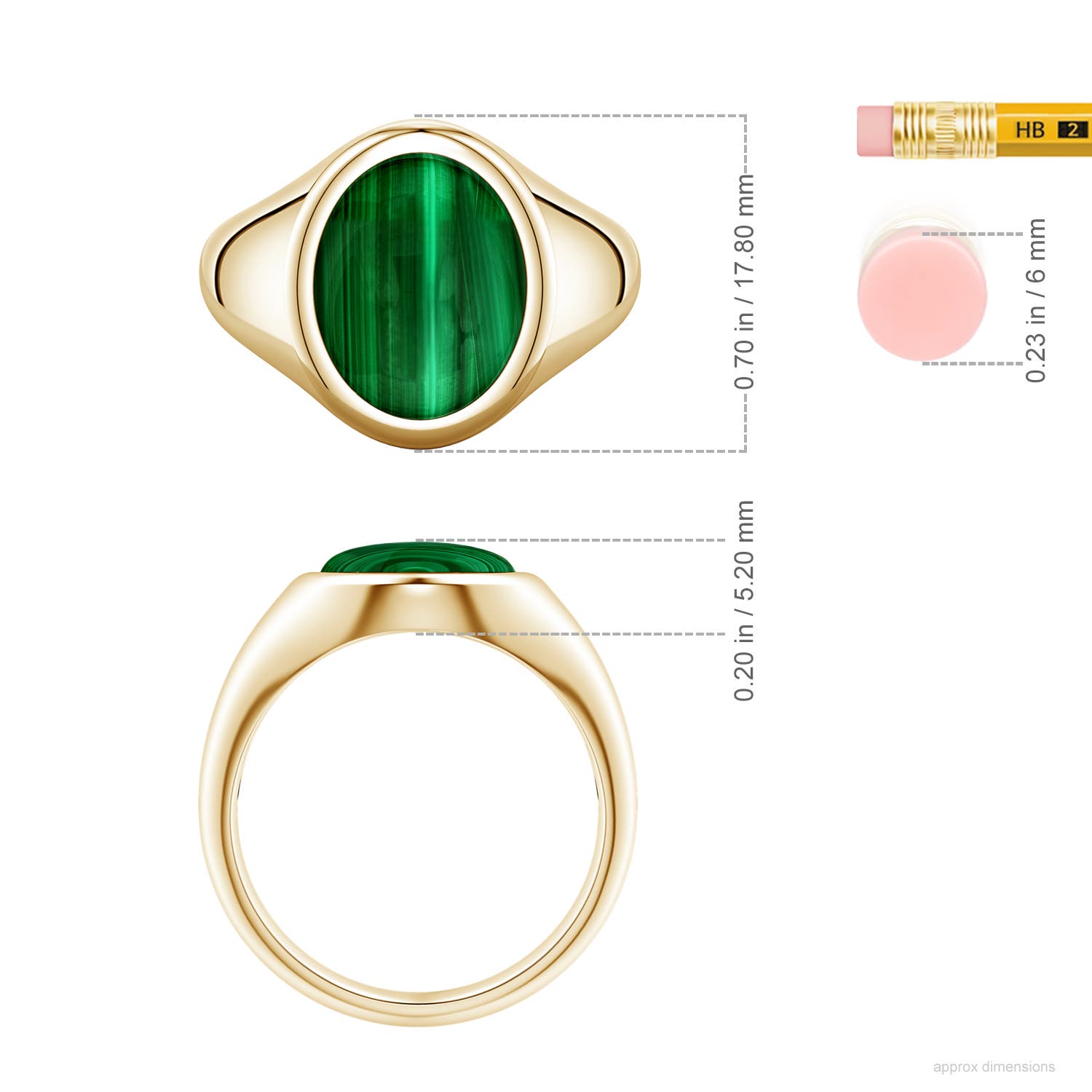 Oval Malachite Men’s Signet Ring