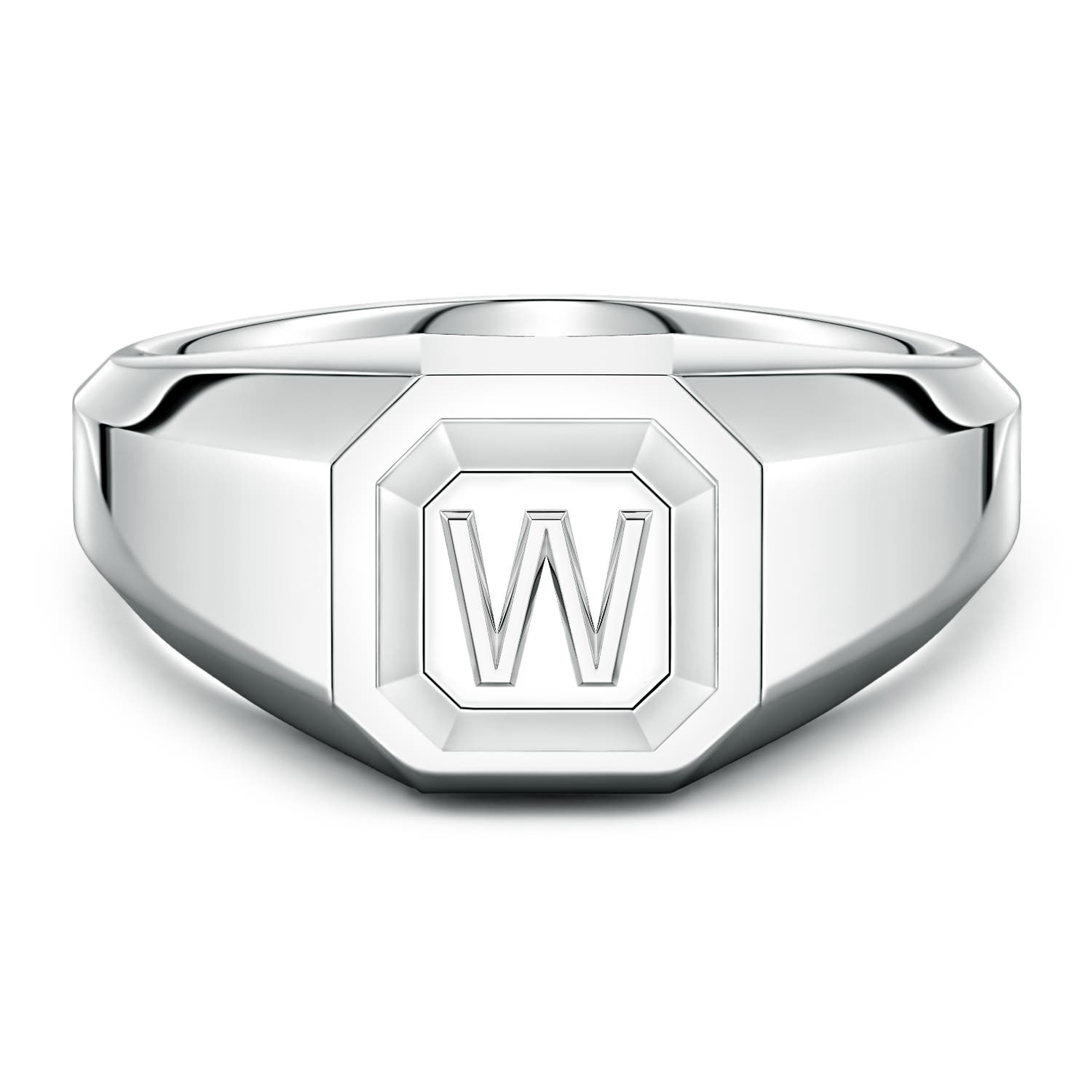 Men's Capital 'W' Octagon Signet Ring