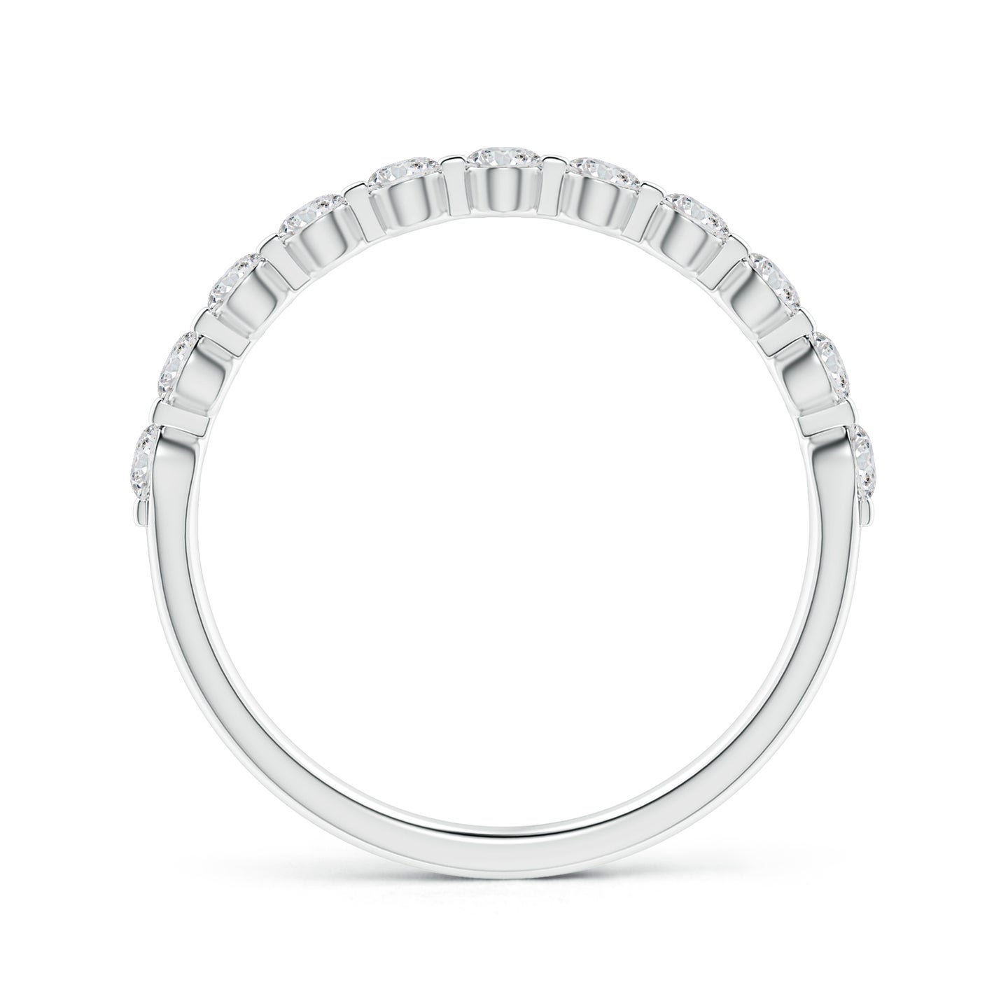 Floating Round Diamond Semi Eternity Wedding Ring for Her
