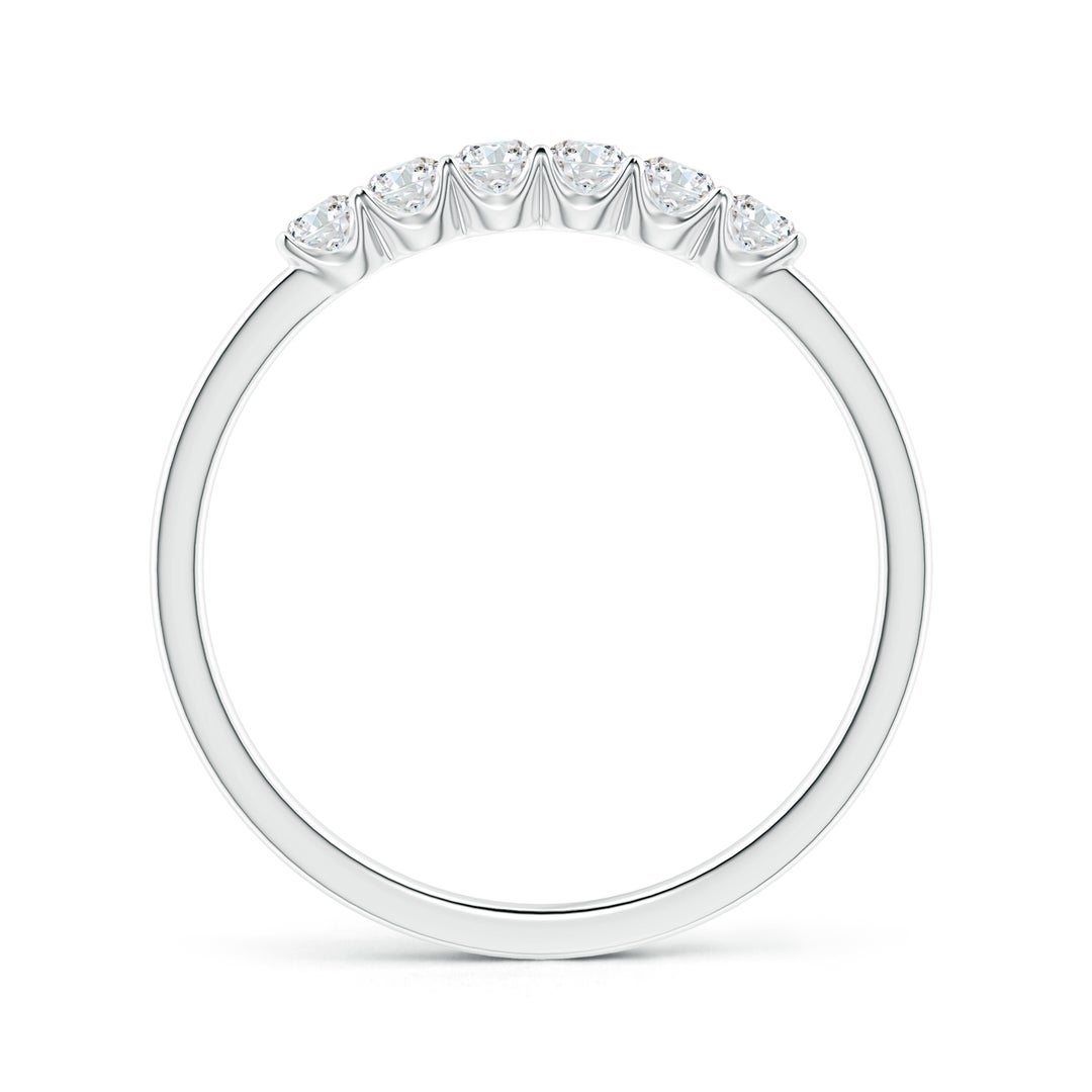 Fishtail-Set Diamond Six Stone Wedding Ring